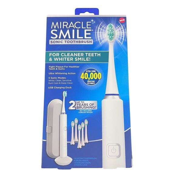 Miracle Smile | Other | Miracle Smile Sonic Toothbrush 5 Sonic Speeds ...